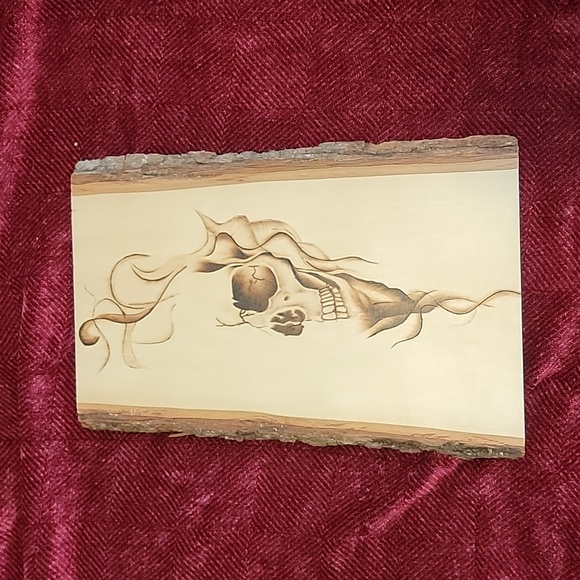 The Perfect Burn | Wall Decor | Smoking Skull Pyrography | Poshmark